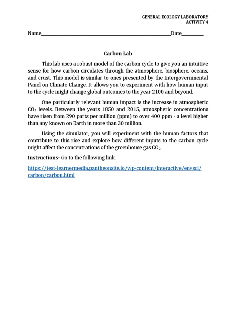 Activity 4 The Carbon Cycle | PDF | Carbon Cycle | Carbon Dioxide