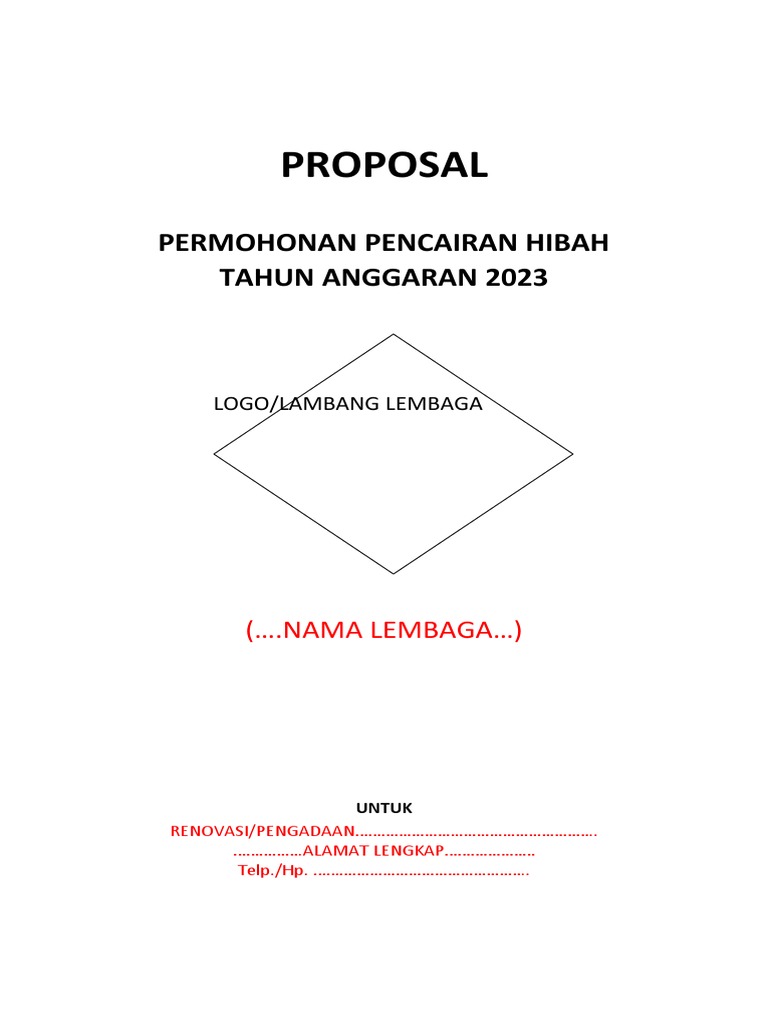 Contoh 2 Proposal Pencairan Hibah 2023 | PDF