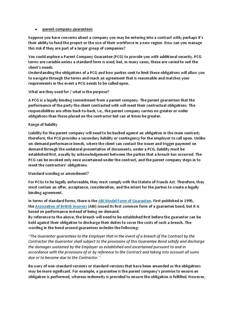 PCG Standard Wording or Amendment | PDF | Guarantee | Indemnity