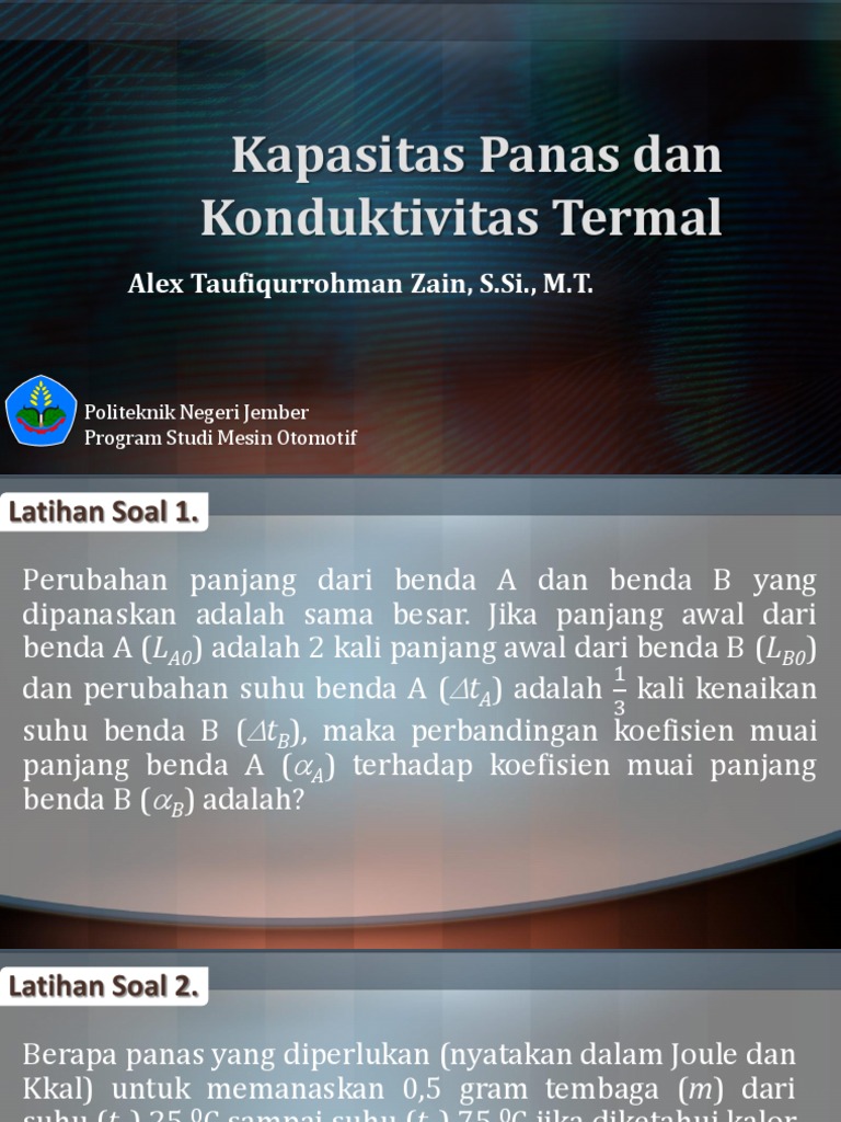 4. Latihan Kapasitas Panas dan Konduktivitas Termal | PDF