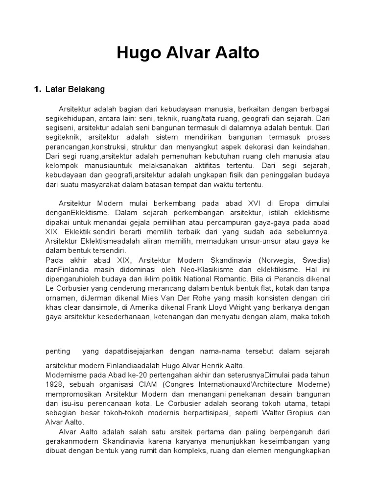 Hugo Alvar Aalto | PDF