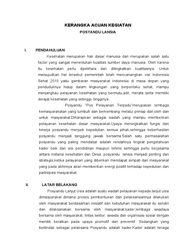 Kak Posyandu Lansia 2023 | PDF