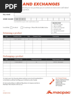 H&M Return Form | PDF