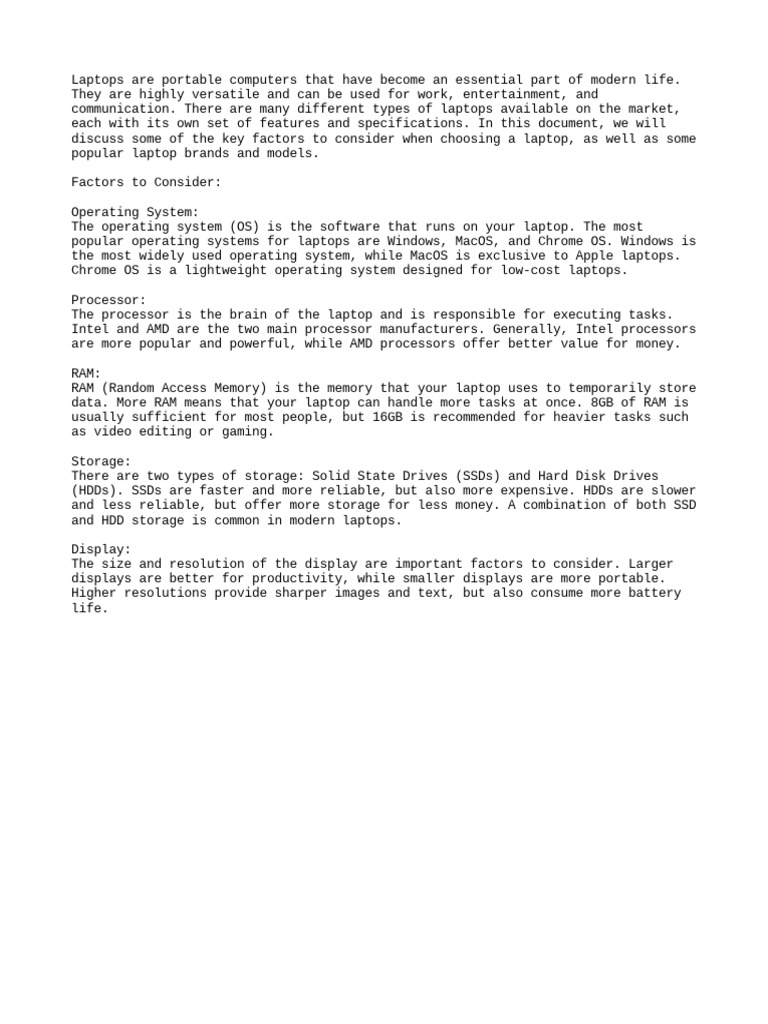 Laptops Basics | PDF