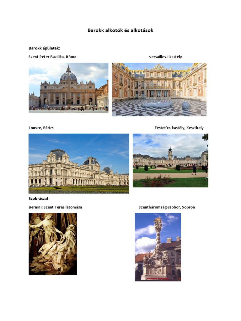 Barokk Alkotók És Alkotások | PDF