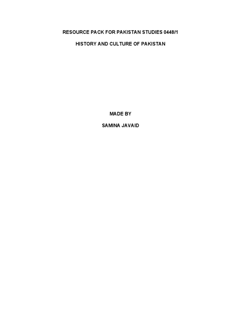 Resource Pack For Pakistan Studies 0448 | PDF | Mughal Empire | British Raj