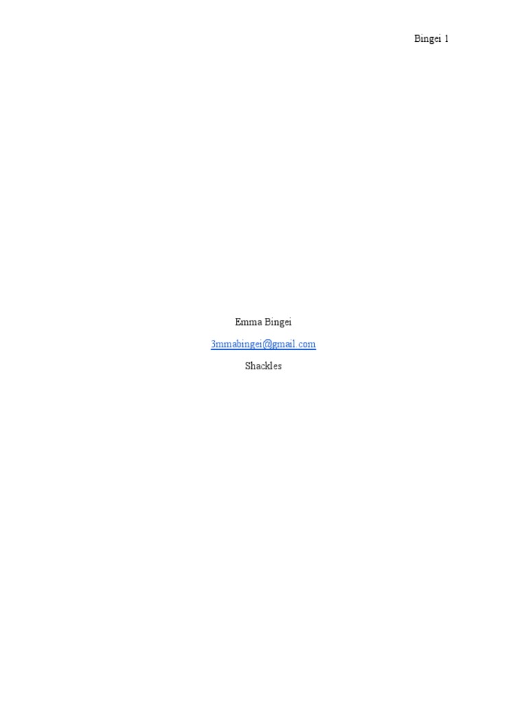 Bingei, E. (Nonfiction), Shackles | PDF