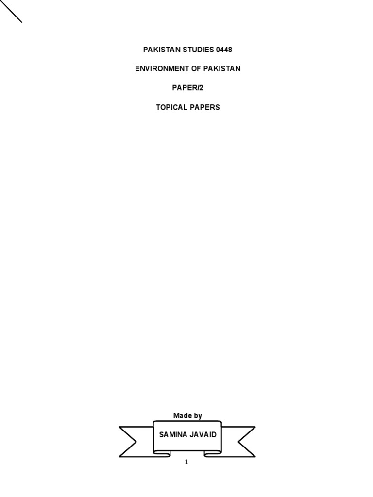 PAKISTAN STUDIES 0448 Resource Pack | PDF | Rain | Groundwater
