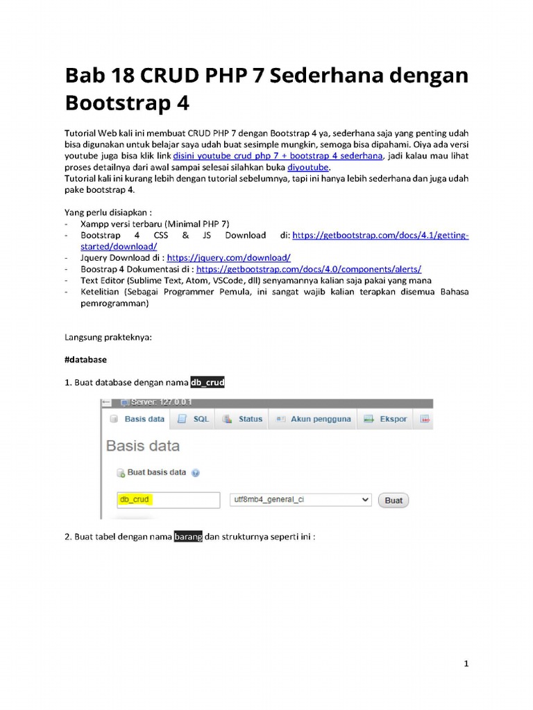 CRUD PHP 8 Sederhana Dengan Bootstrap 4 | PDF