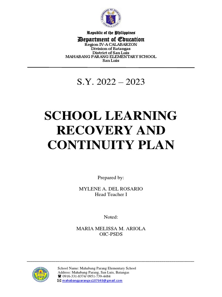 Mahabang Parang Elementary School LRCP | PDF | Learning | Literacy