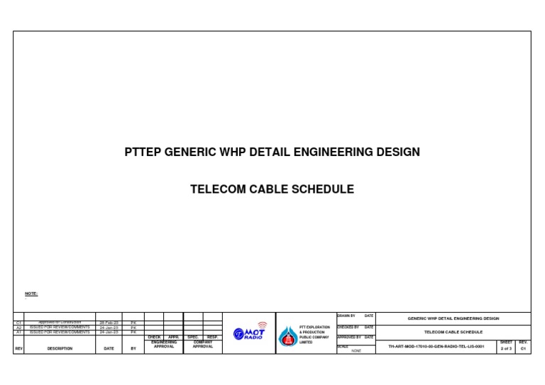 Telecom Cable Schedule - 123 - 2 - 23 | PDF