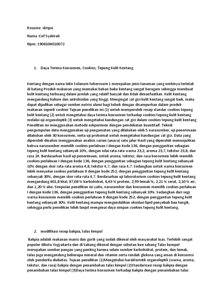Resume Skripsi Kating | PDF