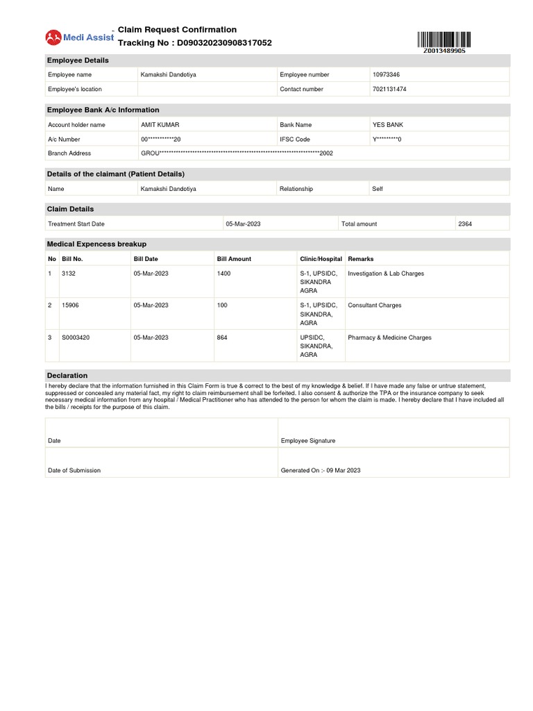 Claim Request Confirmation for Kamakshi D. | PDF | Public Services ...