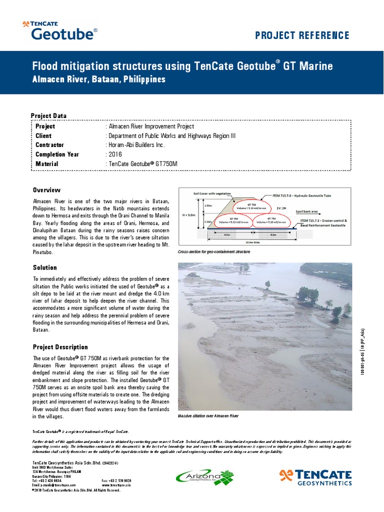Almacen River Geotube Project Reference (For Philippines) | PDF | River ...