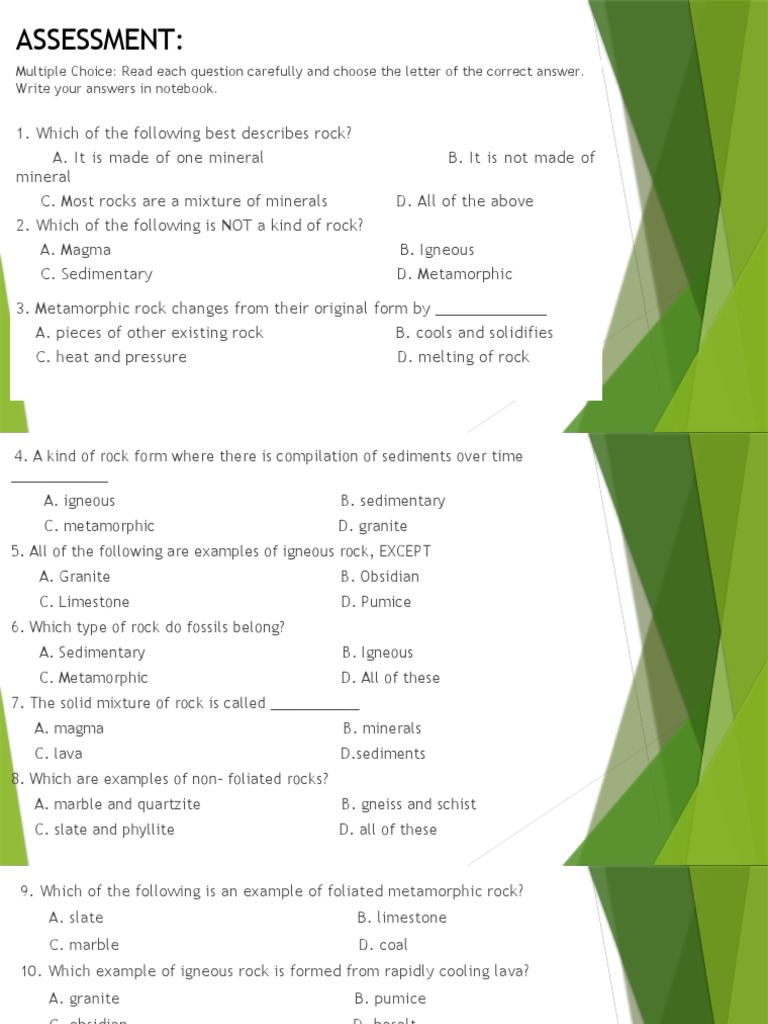 Quiz in Earth and Life Science 11 | PDF | Rock (Geology) | Igneous Rock