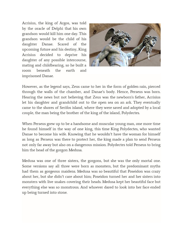 Perseus and Medusa | Download Free PDF | Medusa | Greek Mythology