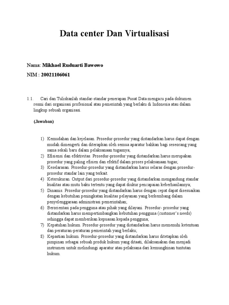 Data Center Dan Virtualisasi | PDF