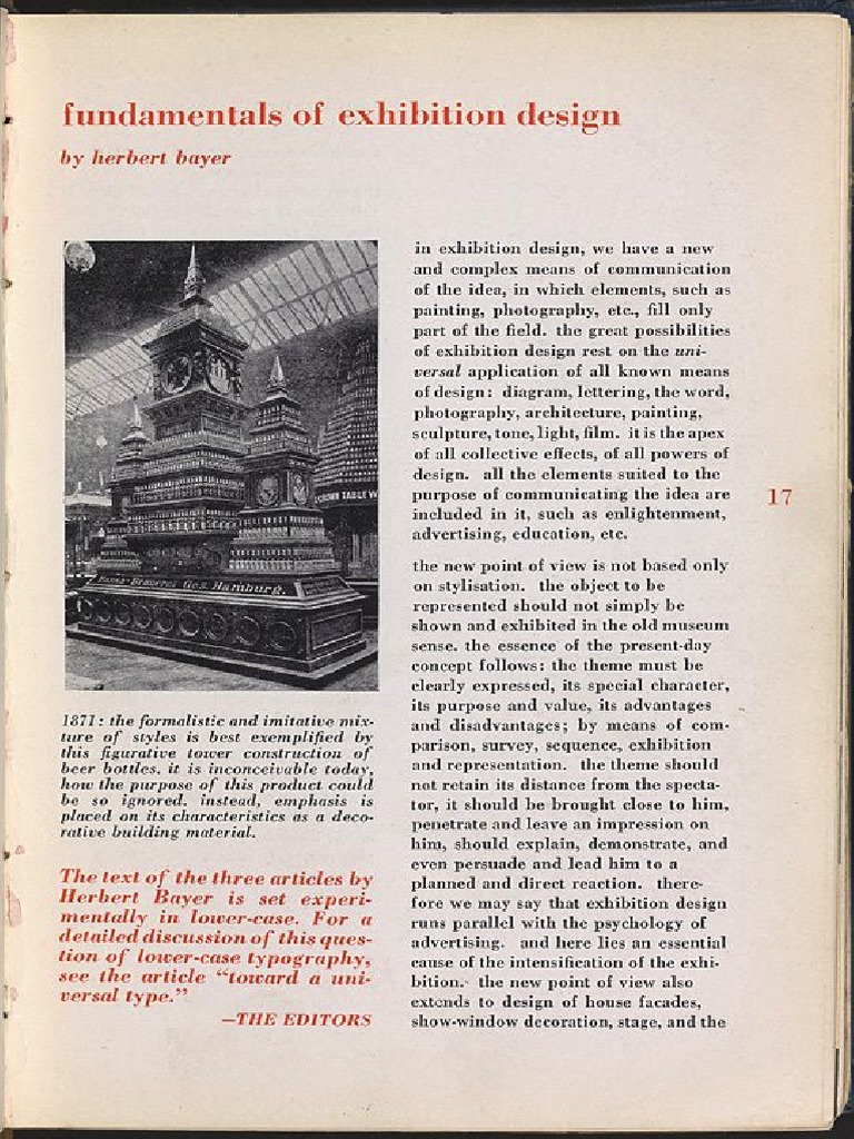 Herbert Bayer Fundamentals of Exhibition Design | PDF