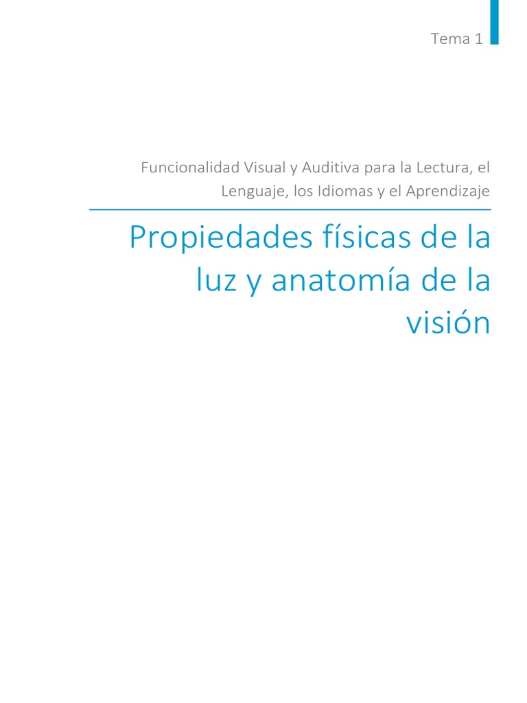 Tema 1 | PDF | Percepción visual | Ojo humano