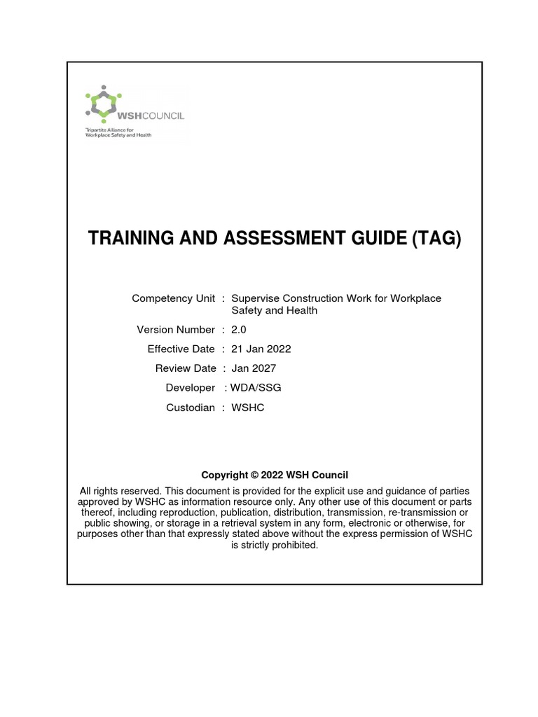 Supervise Construction Work For WSH PDF | PDF | Educational Assessment ...