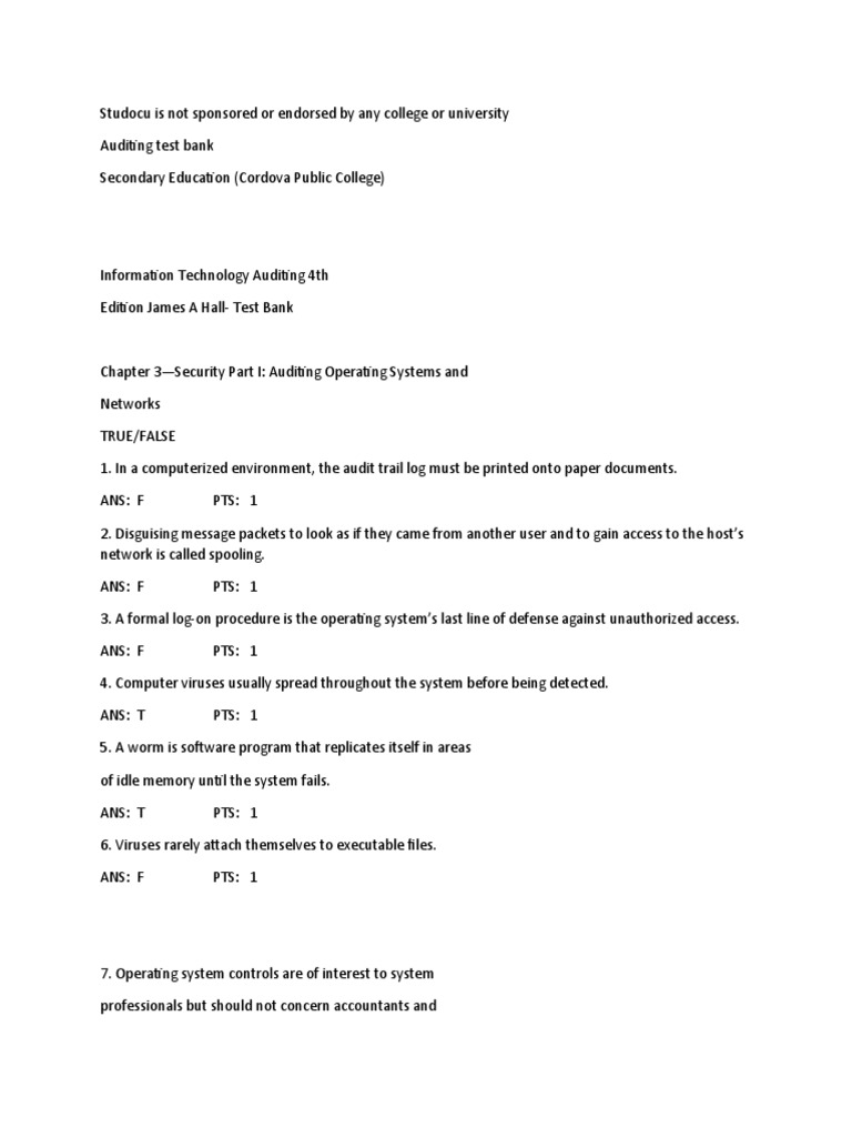 Aud3 Chap3 Sample Quiz | PDF | Computer Network | World Wide Web