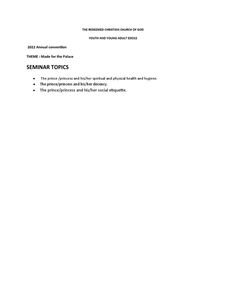 Yaya Convention Topics | PDF