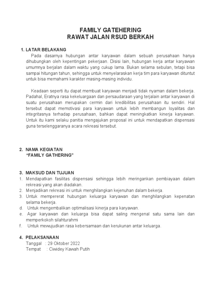 Proposal Family Gathering Karyawan | PDF