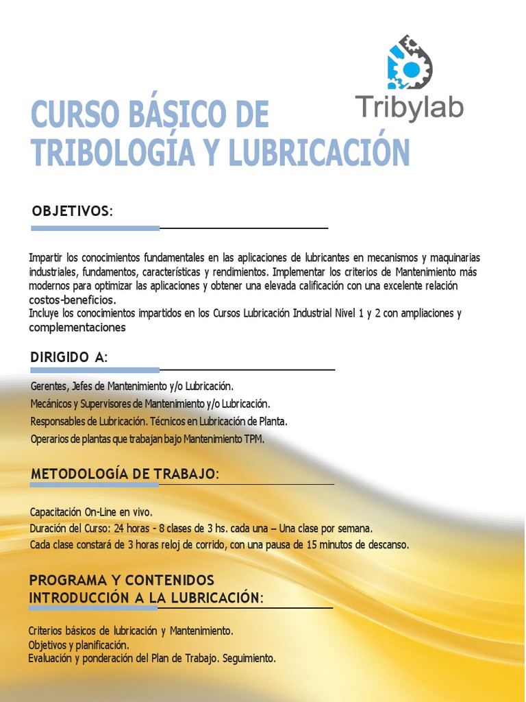 Curso Basico de Tribologia y Lubricacion 1 | PDF | Lubricante ...