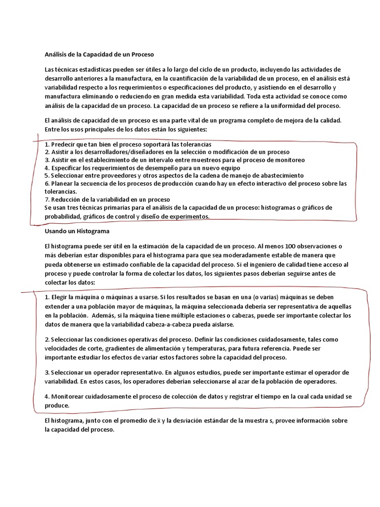 Análisis de la Capacidad de un Proceso Apunte 3o 2_230119_151949.pdf | PDF | Desviación Estándar ...