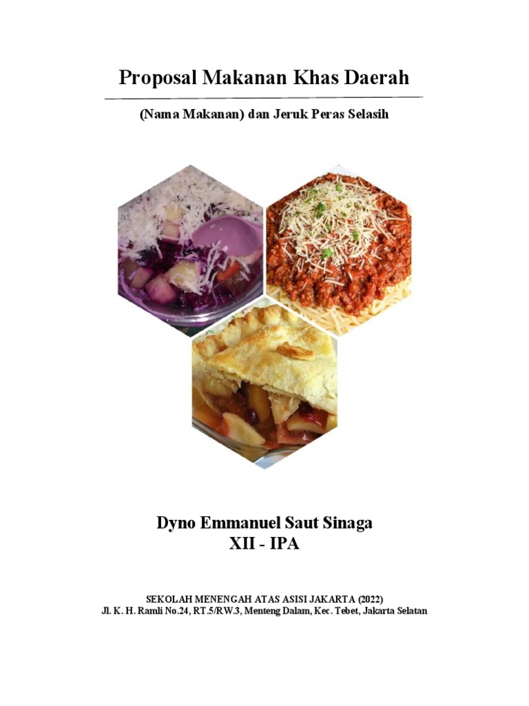 Proposal Makanan Khas: Salad, Spaghetti, Pie | PDF | Memasak, Makanan ...
