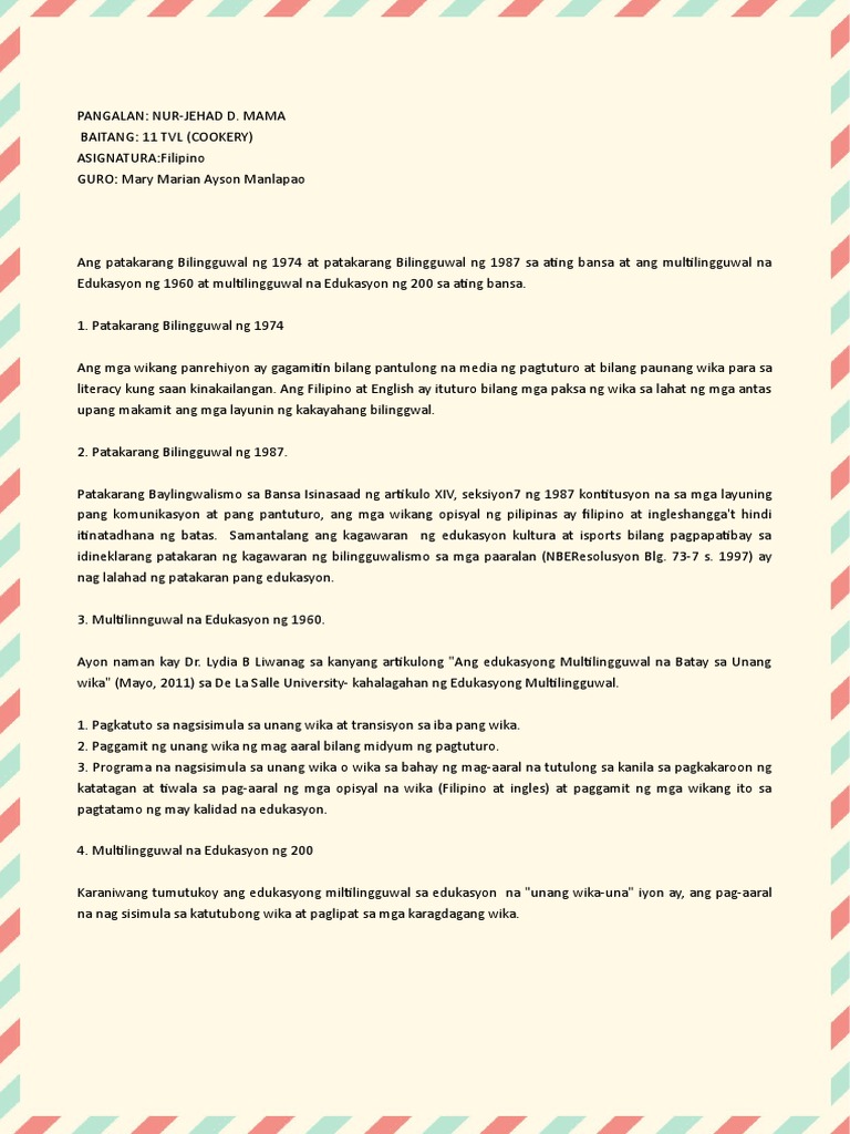 Letter Paper For Students | PDF