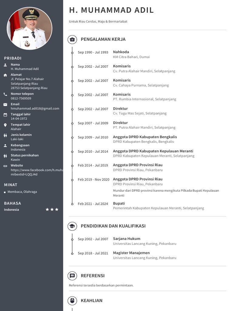 Profil Karier H. Muhammad Adil | PDF