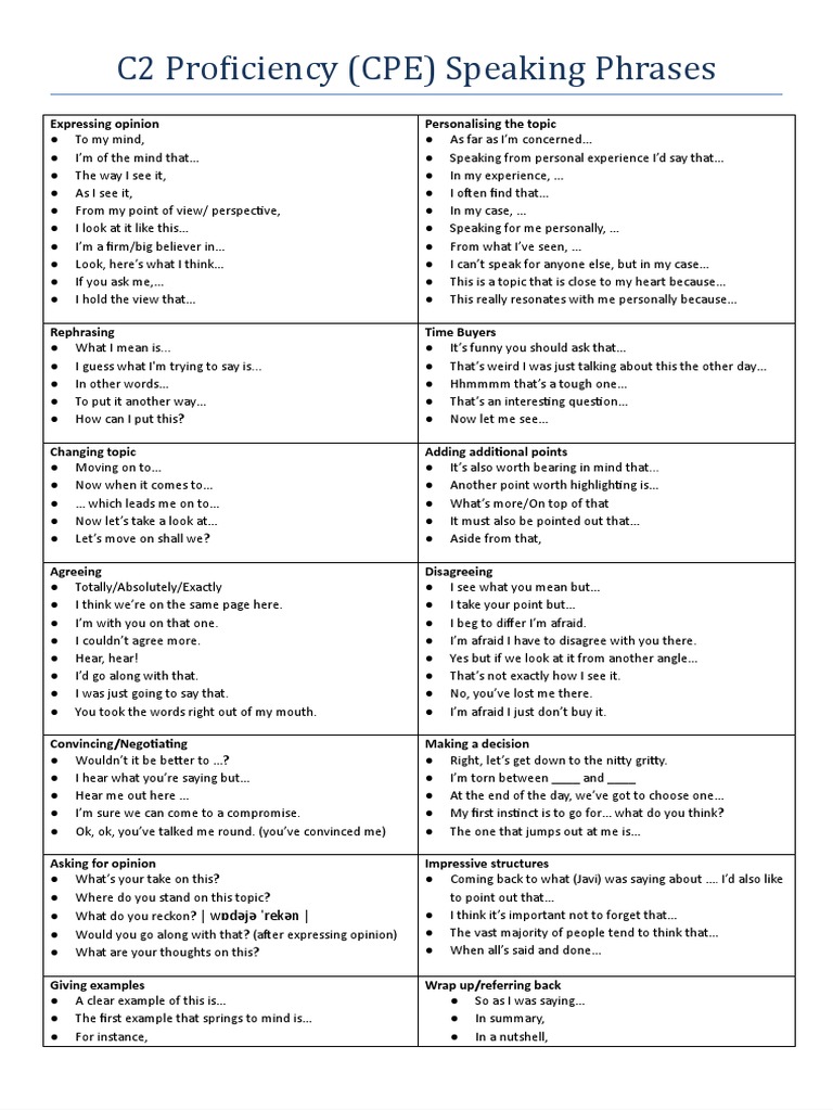 C2-Proficiency-Cpe-Speaking-Phrases - Docx - Documentos de Google | PDF ...