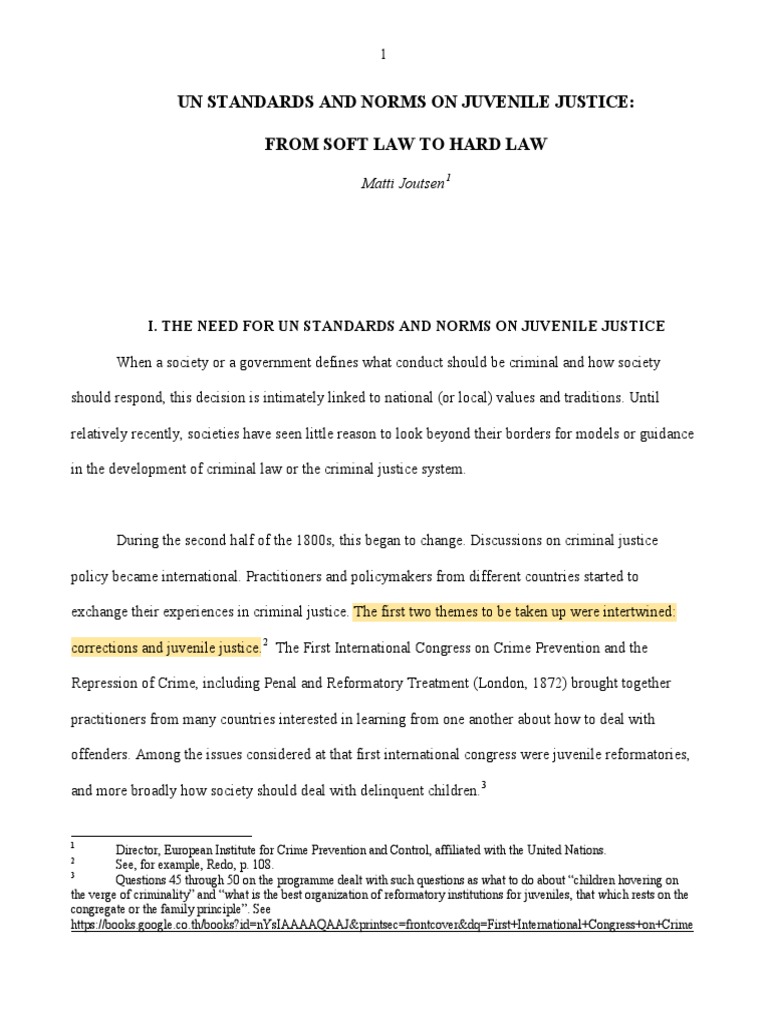 Om Soft Law To Hard Law | PDF | Convention On The Rights Of The Child | Children's Rights