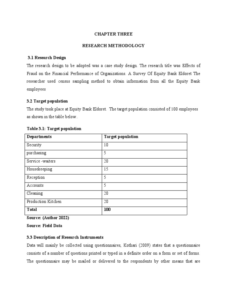 CHAPTER THREE Brian Project | PDF | Questionnaire | Science