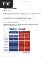 Tabela Completa de Pronomes em Português | PDF | Pronome | Plural
