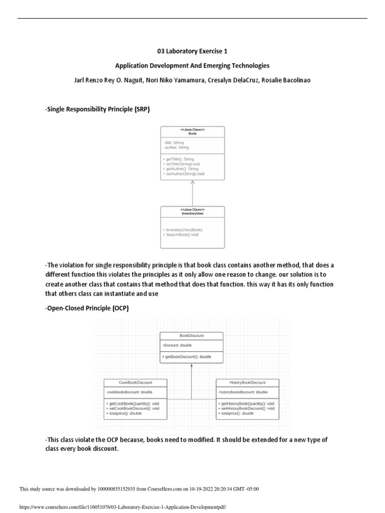 03 Laboratory Exercise 1 Application Development PDF | PDF | Inheritance (Object Oriented ...