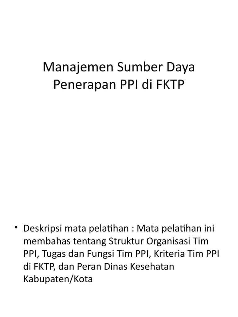 2.manajemen Sumber Daya Penerapan PPI Di FKTP | PDF 2.manajemen Sumber Daya Penerapan PPI Di FKTP | PDF