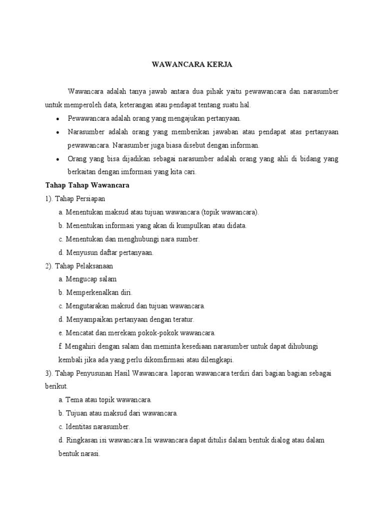 Materi Wawancara Kerja (Modul Ajar 4) | PDF