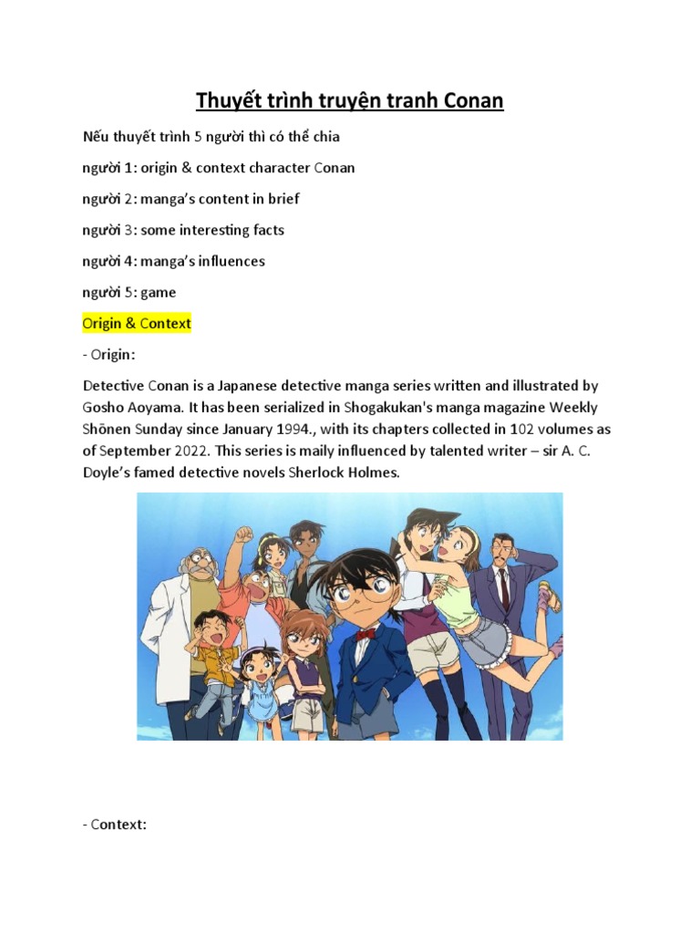 Detective Conan Manga's Presentation Content | PDF