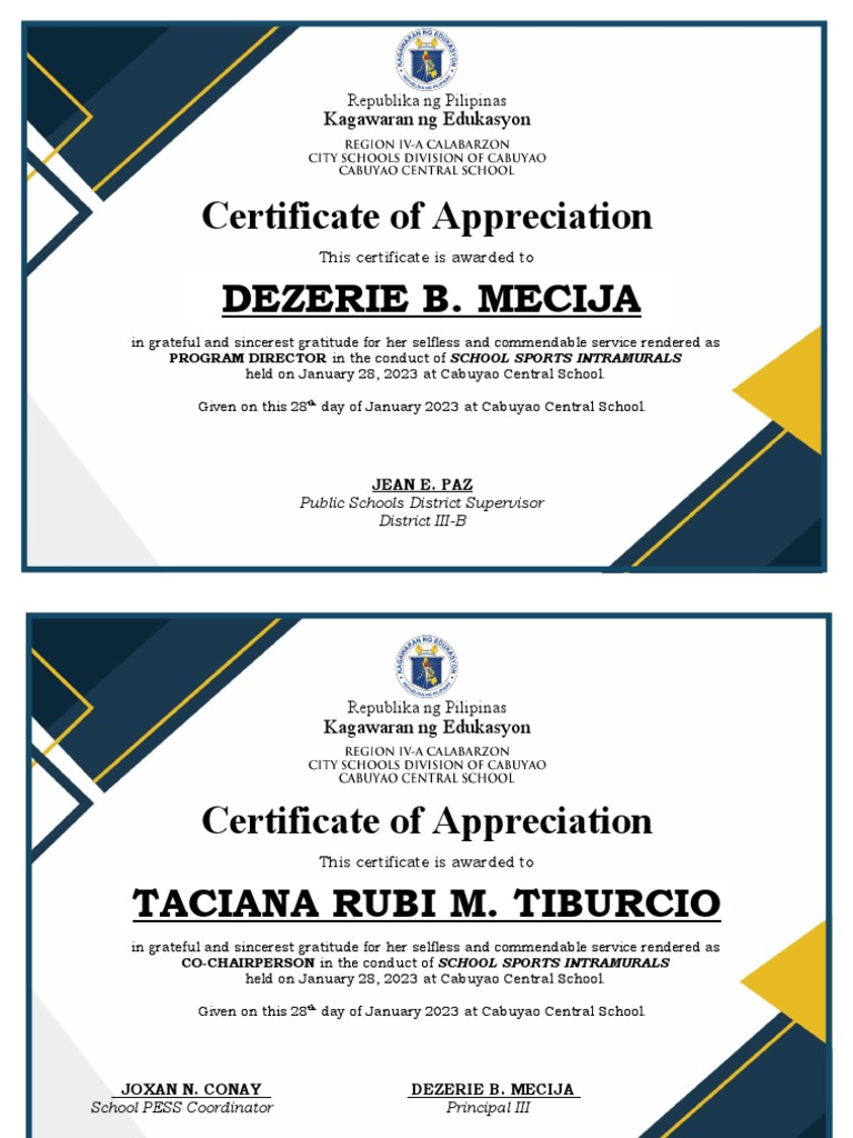 CERTIFICATE Intrams | PDF | Gratitude | Psychological Attitude