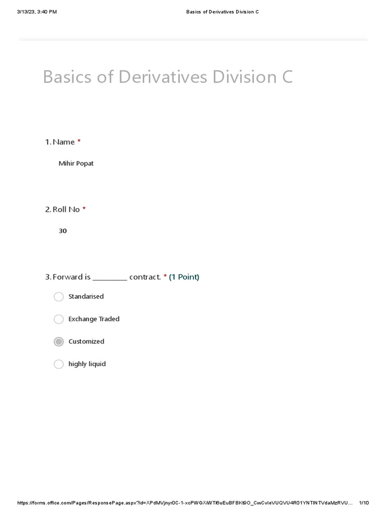 Basics of Derivatives Division C | PDF | Greeks (Finance) | Moneyness