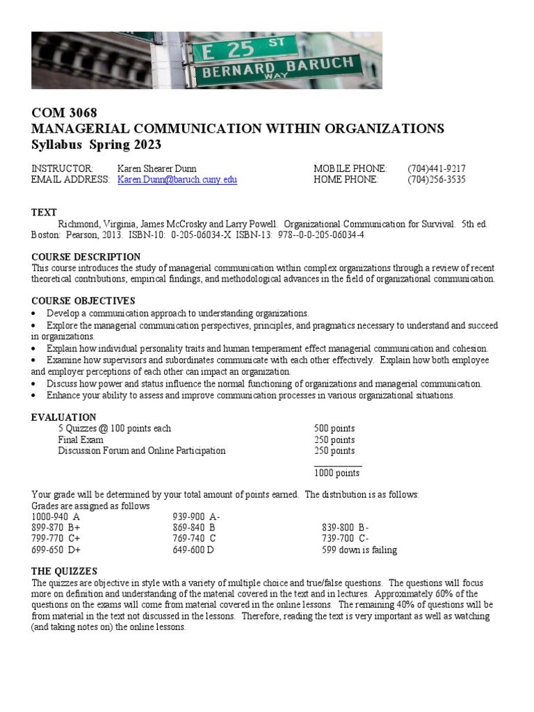 Baruch Managerial Comm Spring 2023 | PDF | Academic Dishonesty | Communication