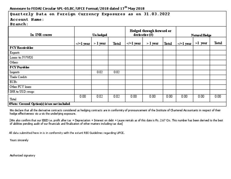 RBI Format 17 05 2018 (31.3.2022) | PDF