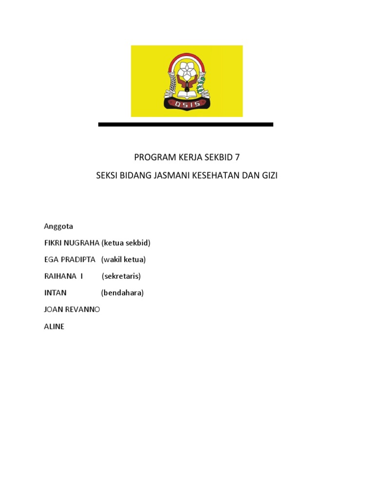 Program Kerja Sekbid 7 | PDF