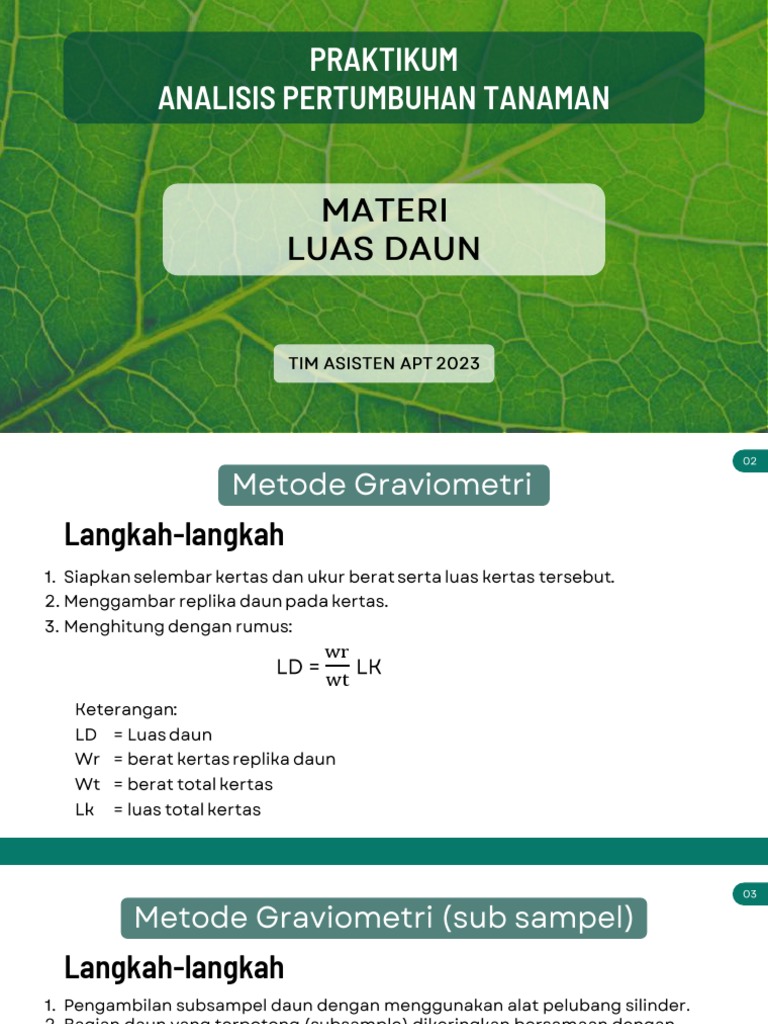 (P) APT 4. Luas Daun (Gravimetri) | PDF