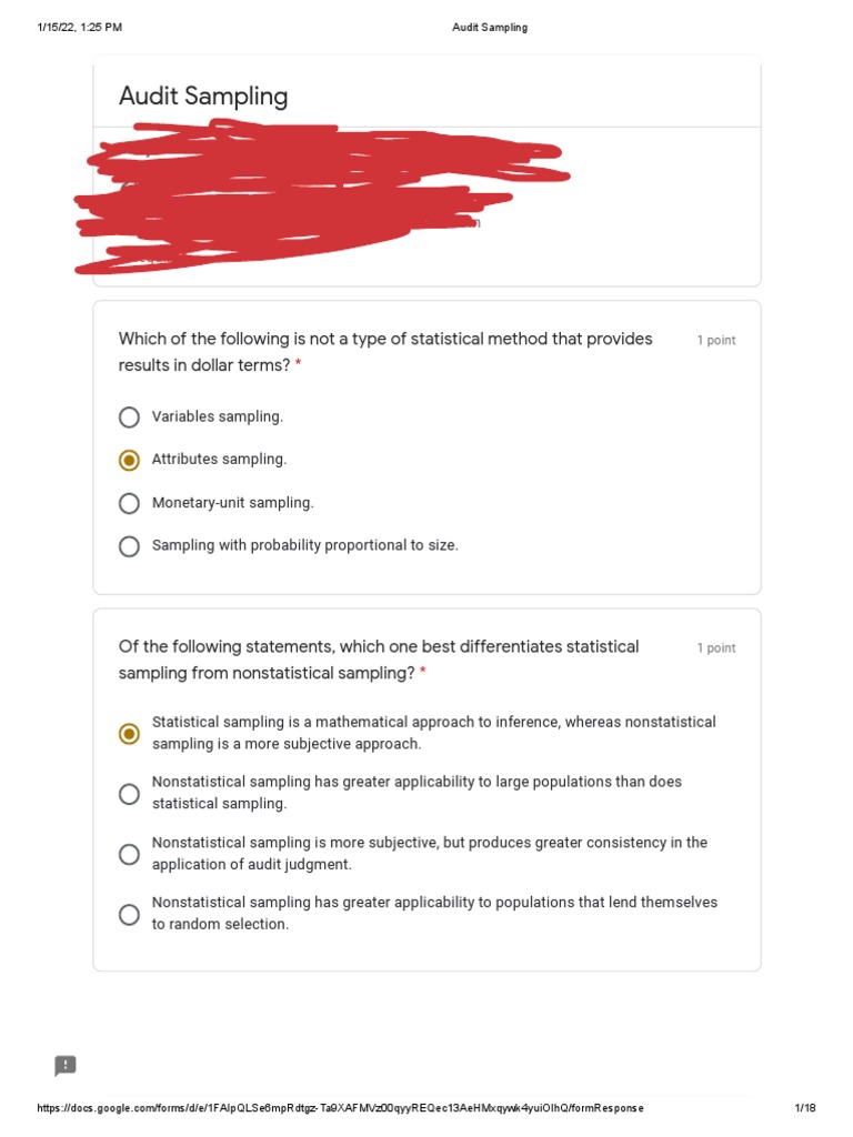 Audit Sampling 50 Points | PDF | Audit | Sampling (Statistics)