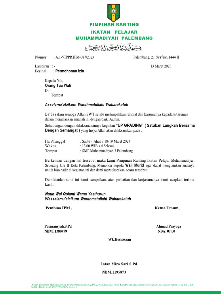 Permohonan Izin Kegiatan Upgrading IPM | PDF