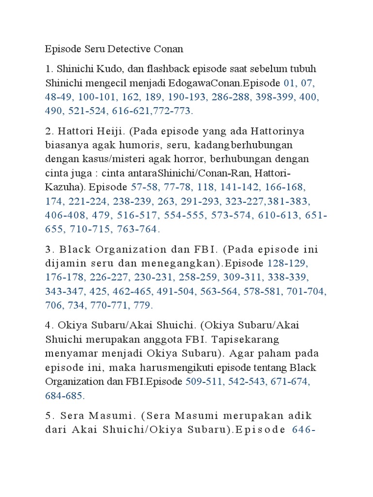 Episode Seru Detective Conan | PDF