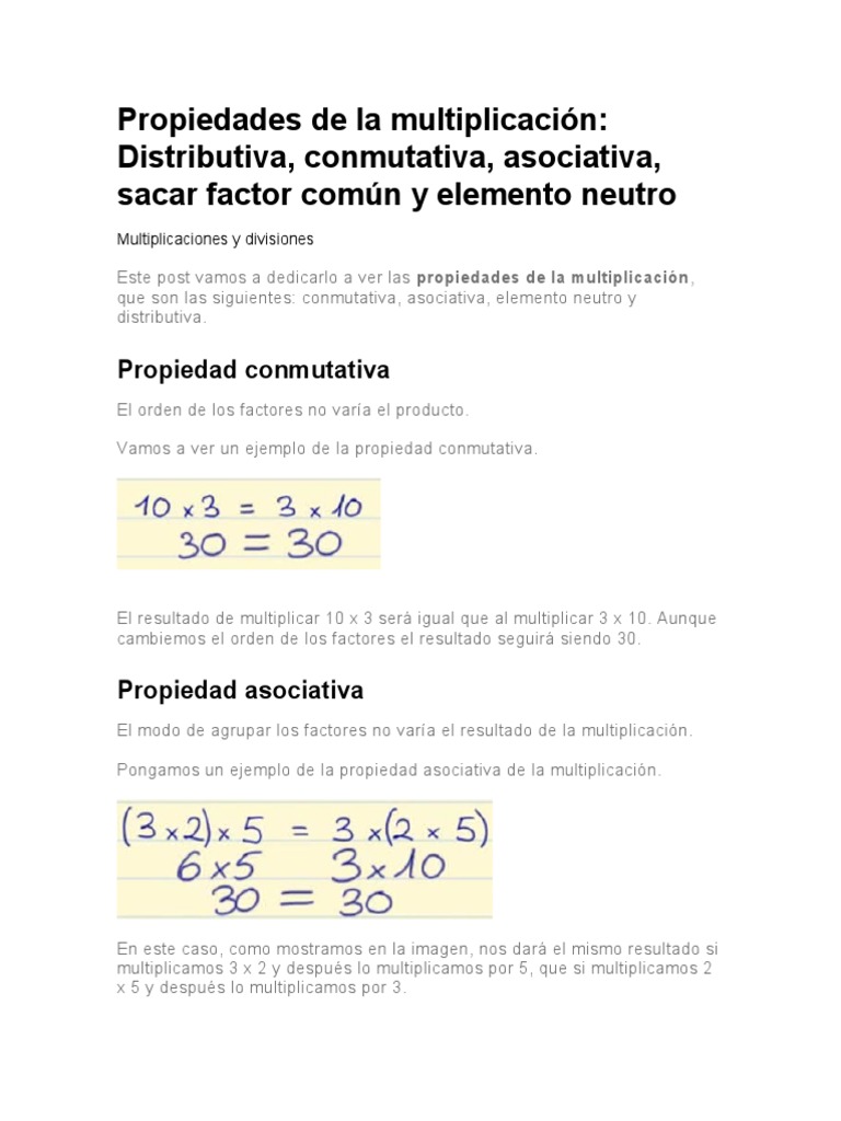 Propiedades de La Multiplicación | PDF | Multiplicación | Lógica matemática